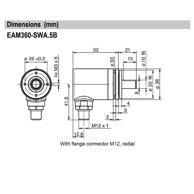 Baumer IVO MAGRES Magnetic Absolute Encoder - EAM360-SWA.5B4G.13000.A