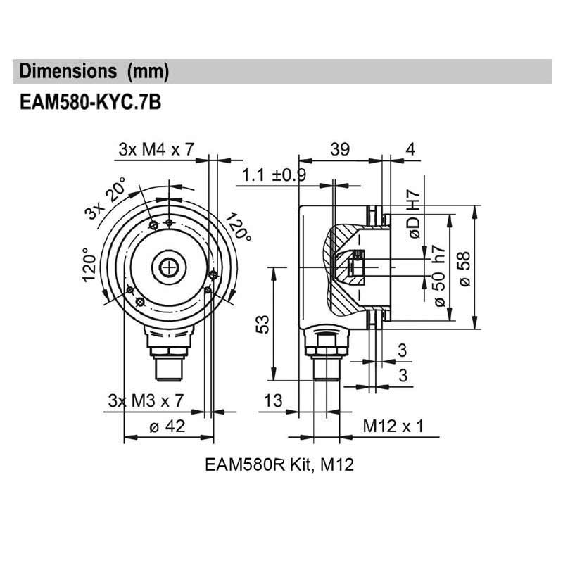 Baumer - Magnetic Absolute Encoder - EAM580-KYC.7B4G.12000.A