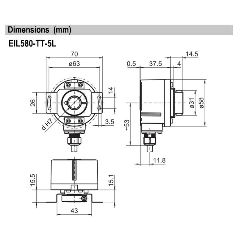 Baumer Thalheim - Incremental Encoder - EIL580-TT14.5LN.01024.A