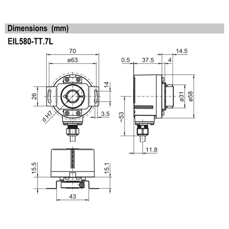 Baumer Thalheim - Incremental Encoder - EIL580-TT14.7LQ.02500.A