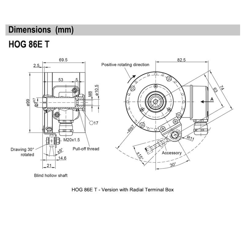 Baumer Hubner - HeavyDuty Incremental Encoder - HOG86E-TP6DN5000I