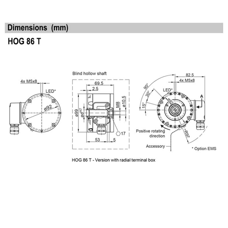 Baumer Hubner - HeavyDuty Incremental Encoder - HOG86TP6DN2500I